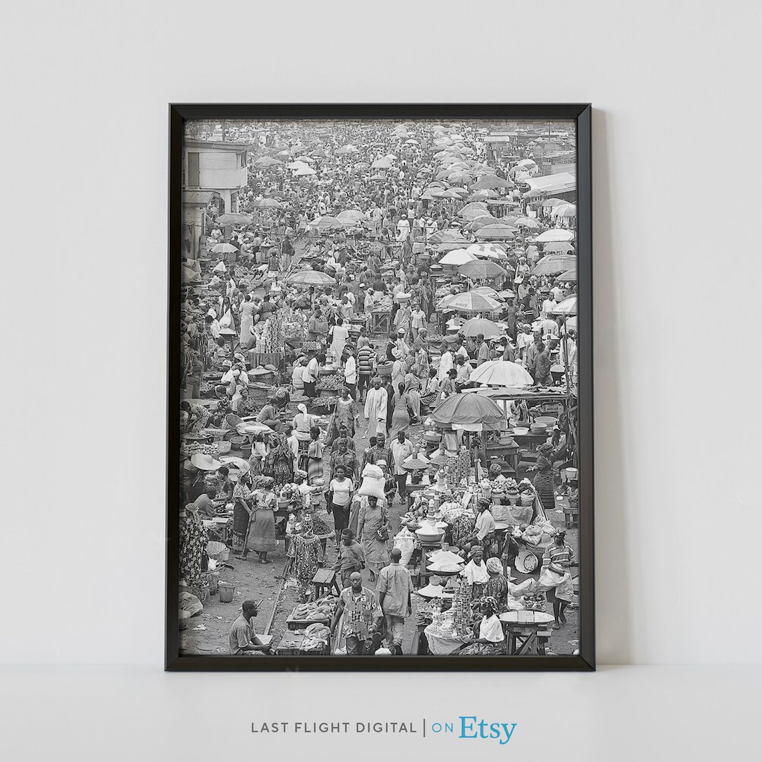 Nigeria Print, Lagos Poster, Oshodi Market, Nigeria Poster, Lagos Print ...