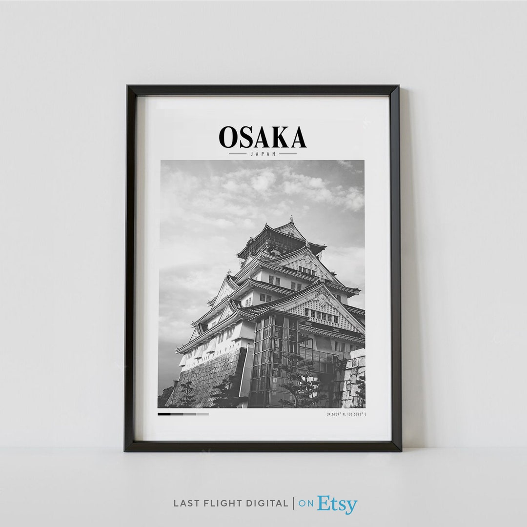 Japan Poster Osaka Print Osaka Castle Ancient Temple Japan - Etsy