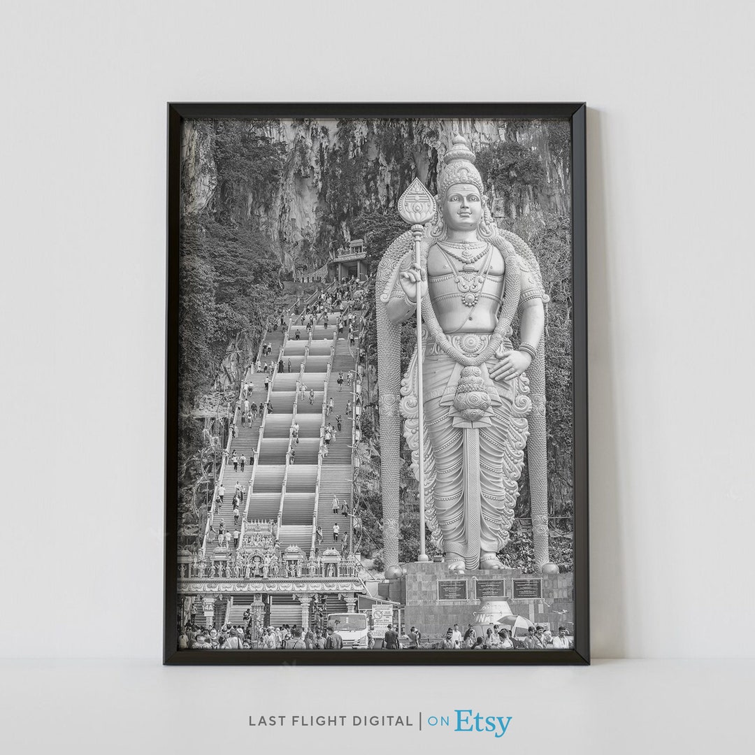 Malaysia Print, Kuala Lumpur Poster, Batu Caves, Malaysia Wall Art ...