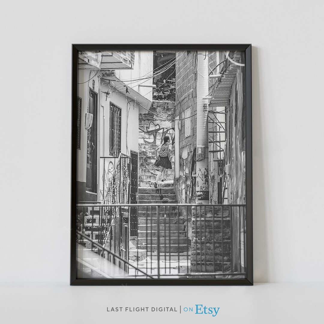 Colombia Poster, Medellin Print, Favelas, Cityscape, Colombia Print ...