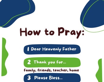 How to Pray Children's Poster Floral - Etsy