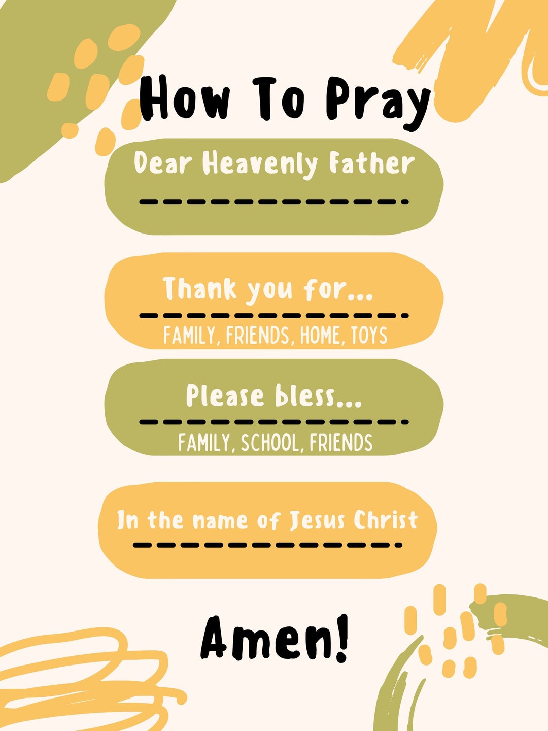 How to Pray Children's Poster - Etsy