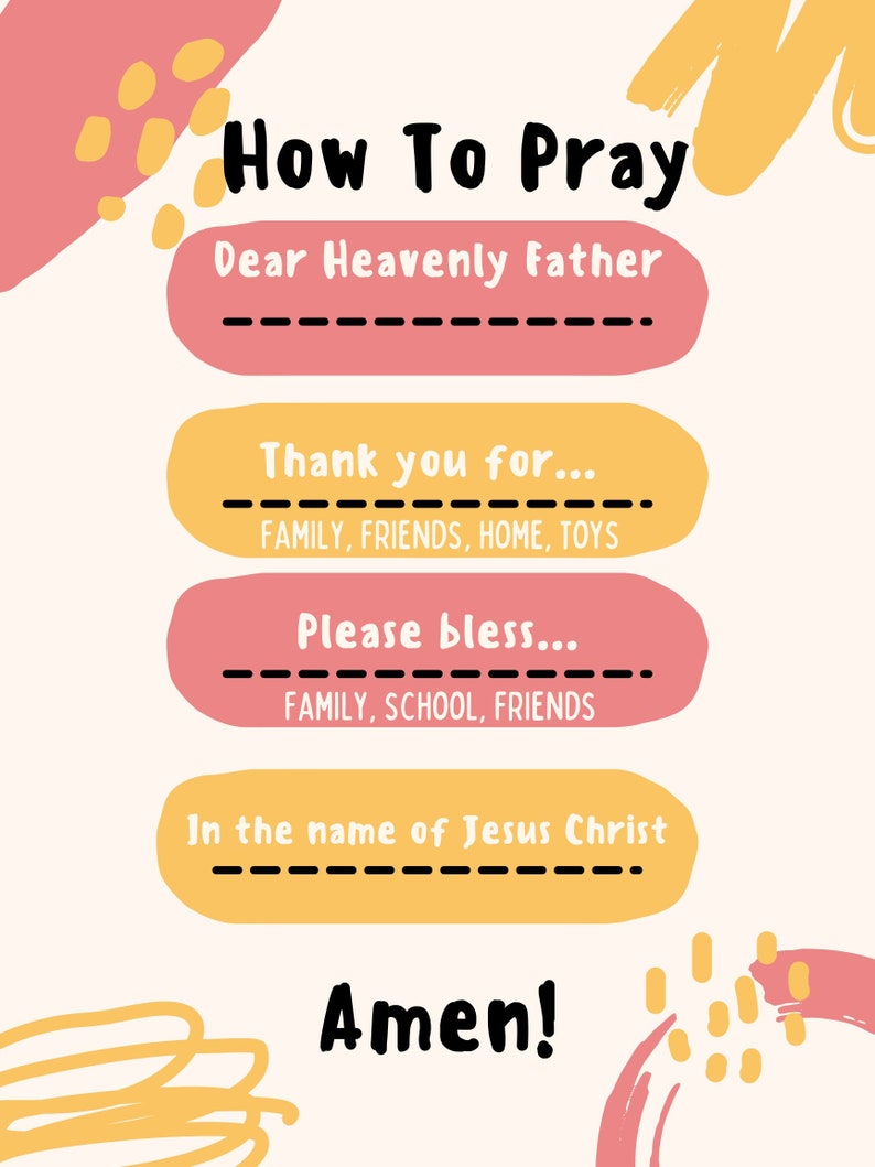 How to Pray Children's Poster - Etsy