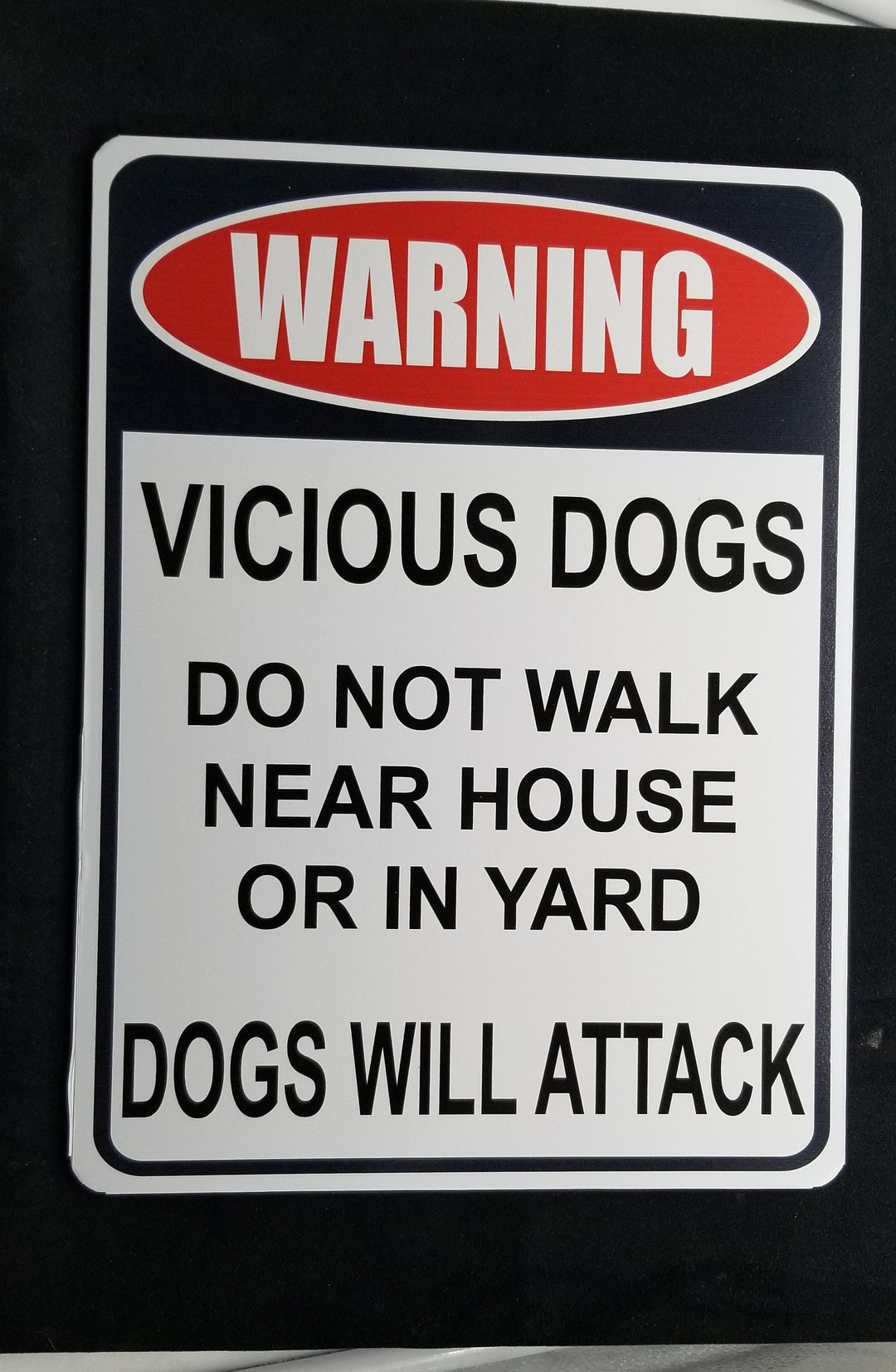 Warning Sign Vicious BEWARE of Attack GUARD Dogs Security Patrol Yard ...