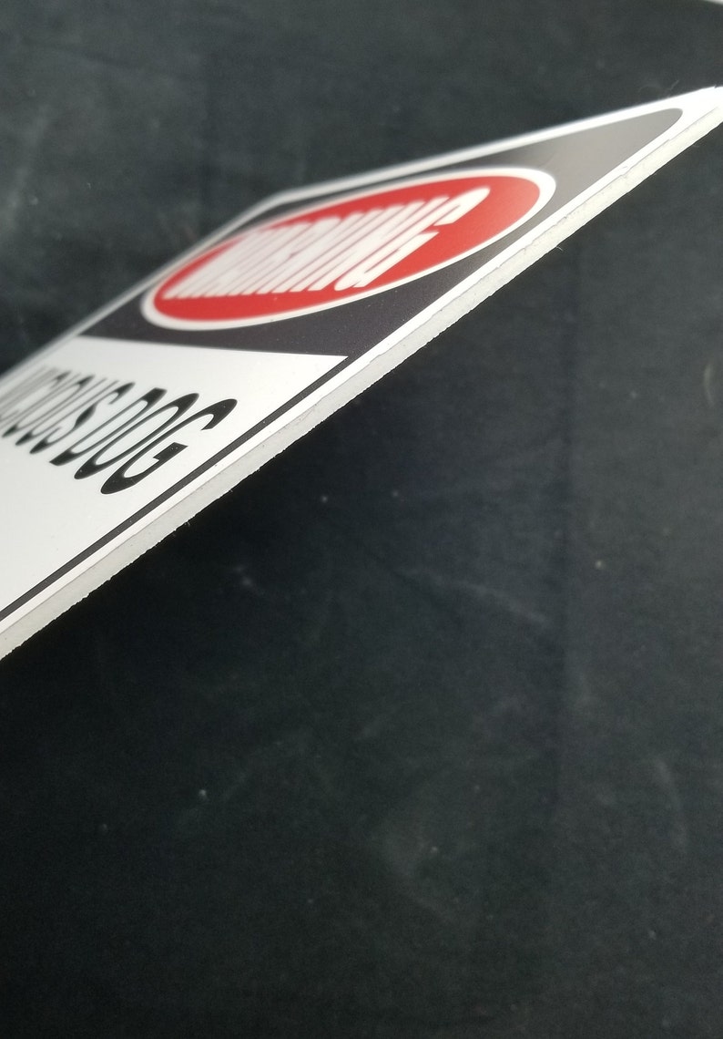 Warning Sign Vicious BEWARE of Attack GUARD Dog Security Patrol Yard ...