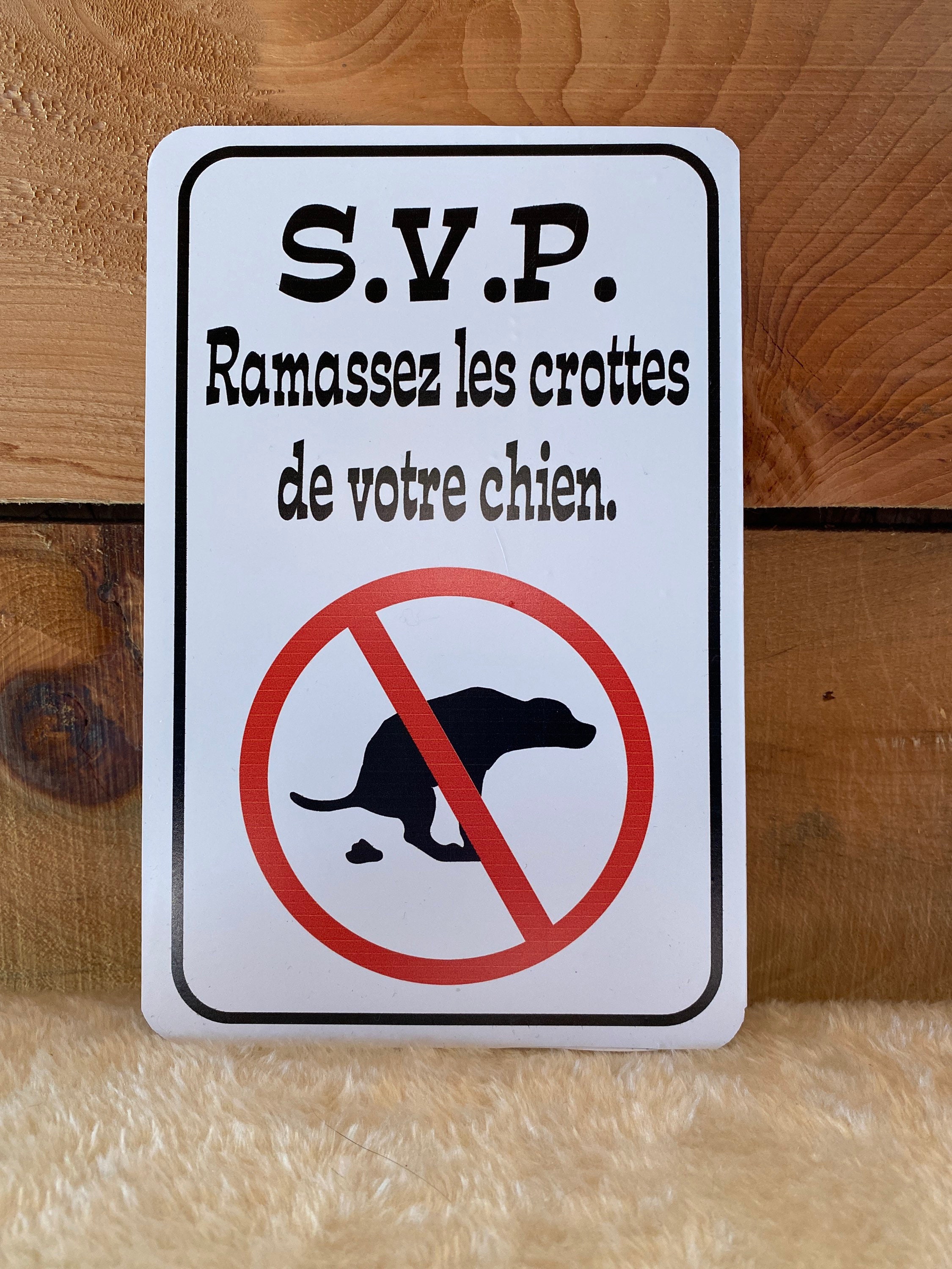 French/english Poop Stoop and Scoop Lawn Sign: Dog Waste Pick up After ...