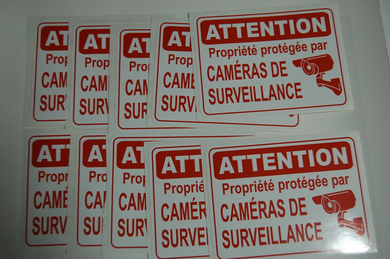 FRENCH WARNING STICKER Video Camera Surveillance Window Door Home ...