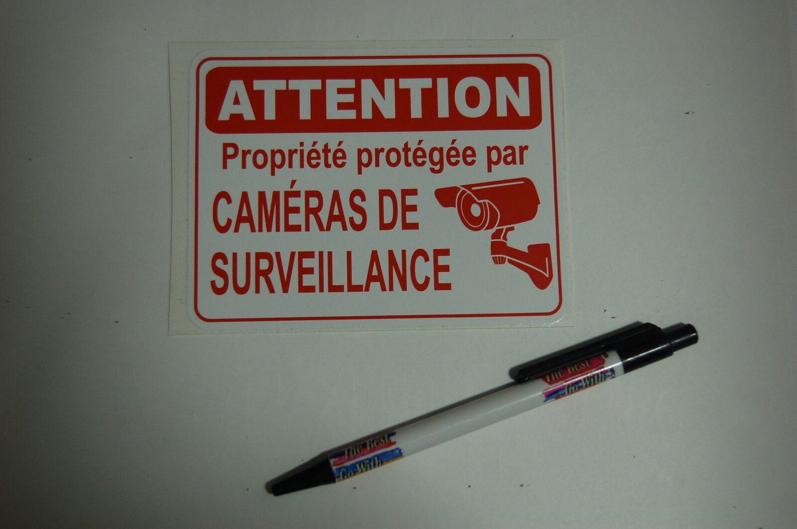 FRENCH WARNING STICKER Video Camera Surveillance Window Door Home ...