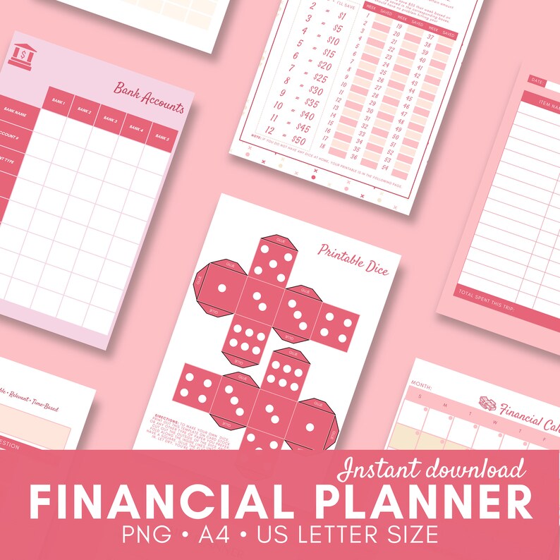 Monthly Budget Planner Printable, Pink Theme, Monthly Bills Tracker, US ...