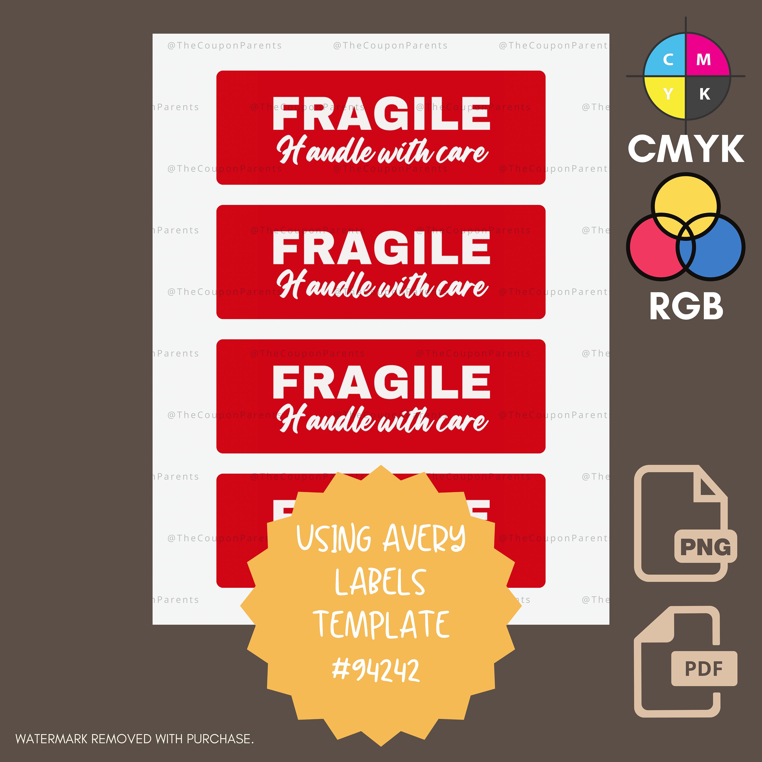 Fragile Label Stickers 2x6 Inch Printable Perfect for Moving, Shipping ...