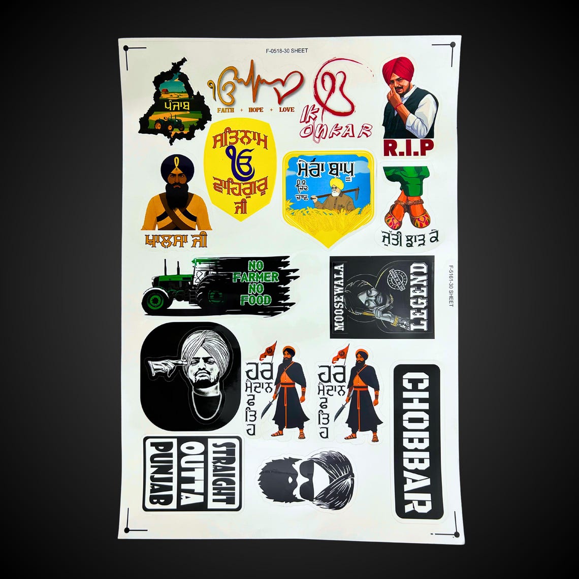 Punjabi Stickers, Sidhu Mossewala Stickers, A4 Size Sheet, Punjabi ...
