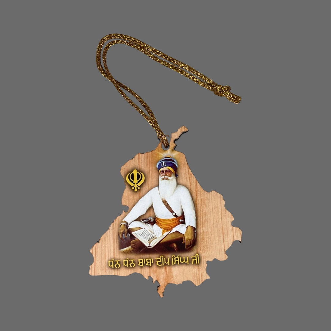 Baba Deep Singh Ji, Punjab Map Car Hanging, Car Decor, Gift Items, Rear View Mirror Ornament ...