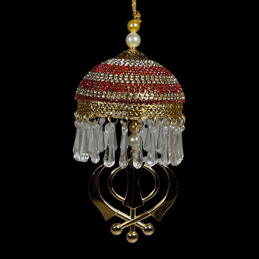 Khanda Car Hanging, Car Decor, Rear View Mirror Ornament, Sikh Items ...