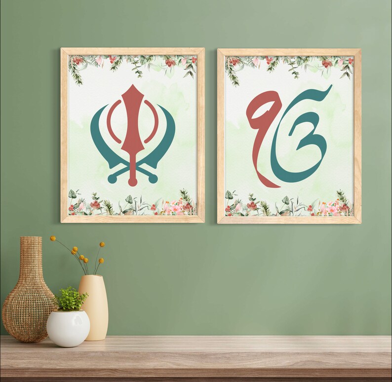 Khanda Ek Onkar Digital Print Wall Poster, Sikh Home Decor, Sikh ...