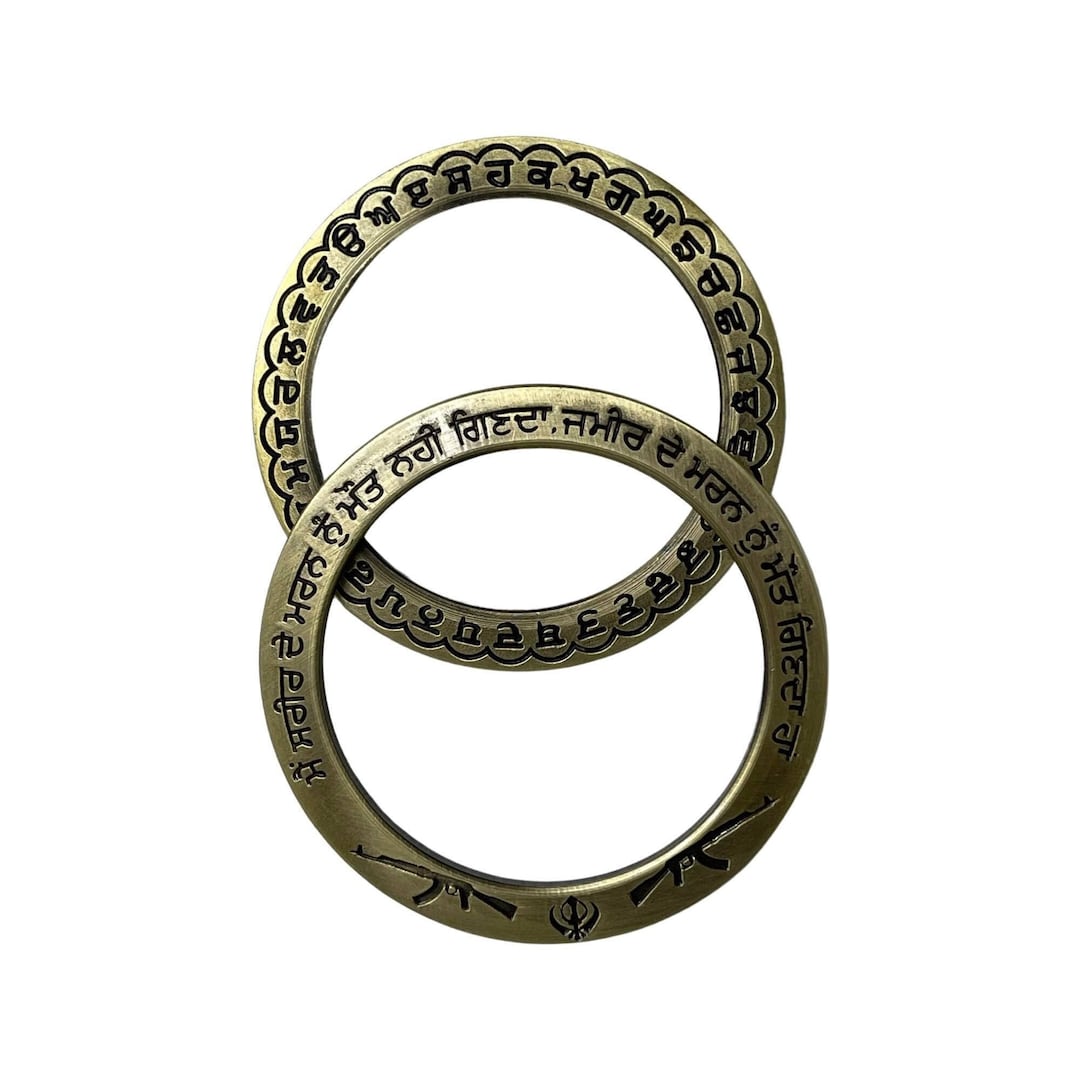Kada, Sikh Kara, Engraved Brass Coated Karah, Kakar, Kakkar, Bracelet ...