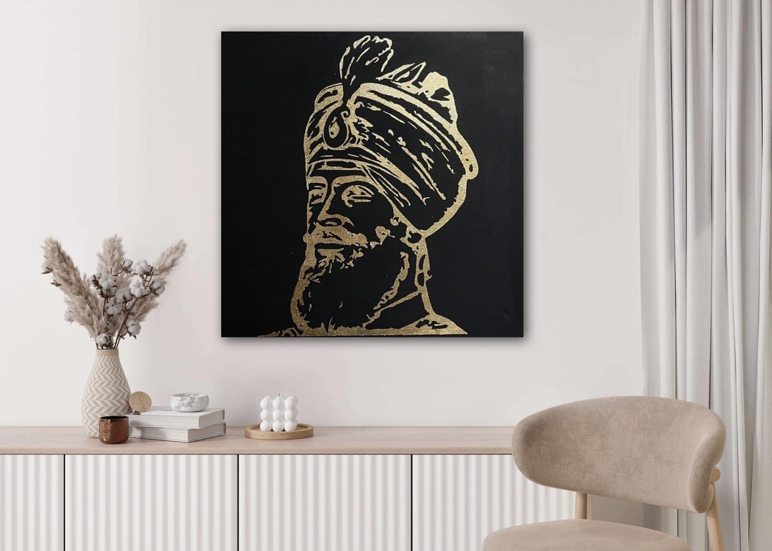 HAND MADE Guru Gobind Singh Ji Foil Art, Wall Hanging, Wall Decor, Home ...