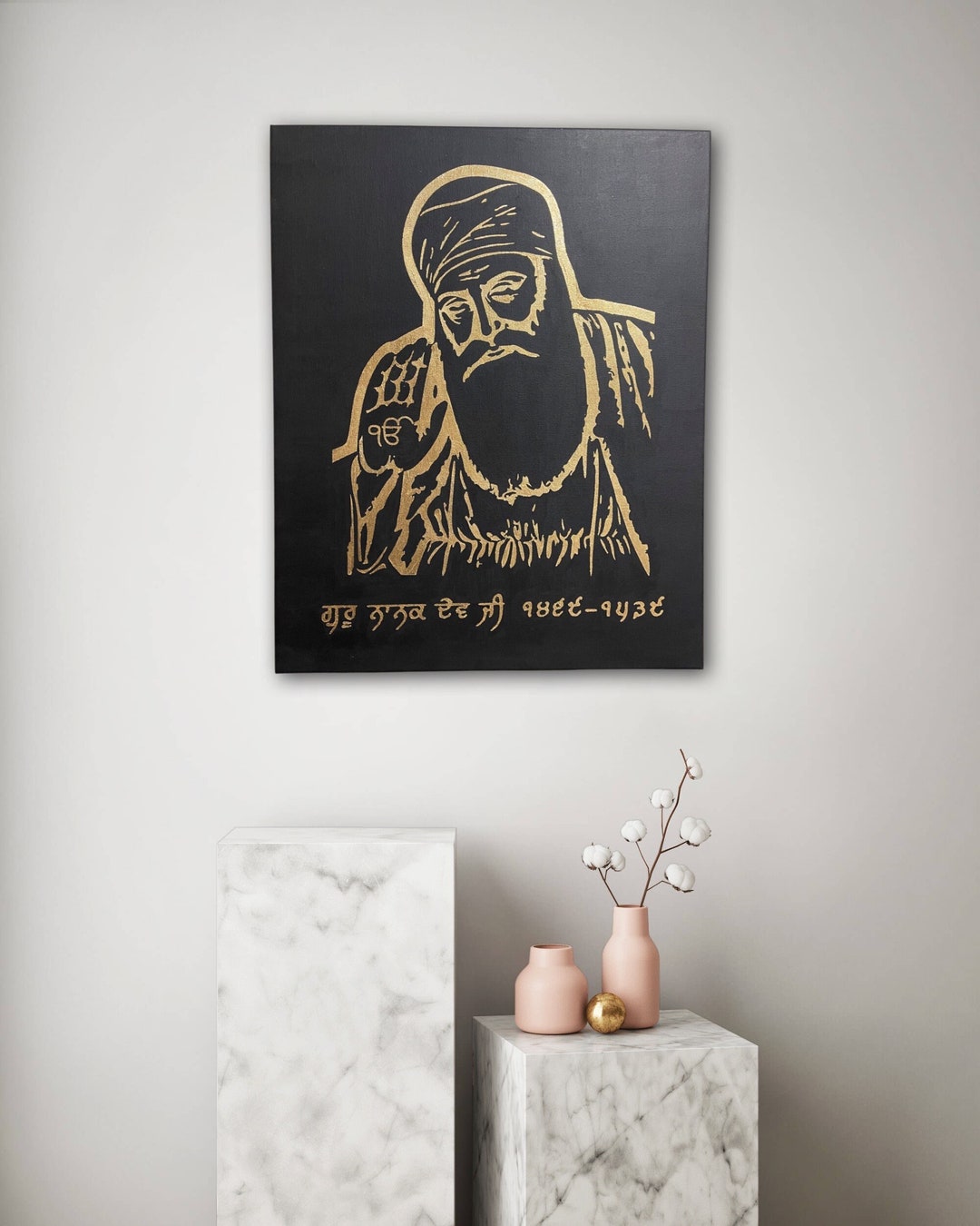 Hand Made Guru Nanak Dev Ji Foil Art, Sikh Art Wall, Home Decor, Wall ...