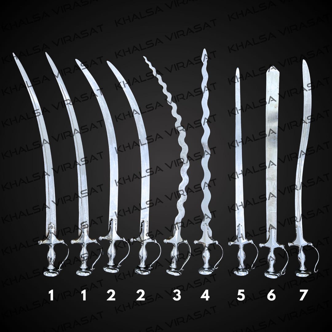 Gatka Kirpan Set of 9 Items, Sikh Gatka Accessory, Sikh Martial Art ...