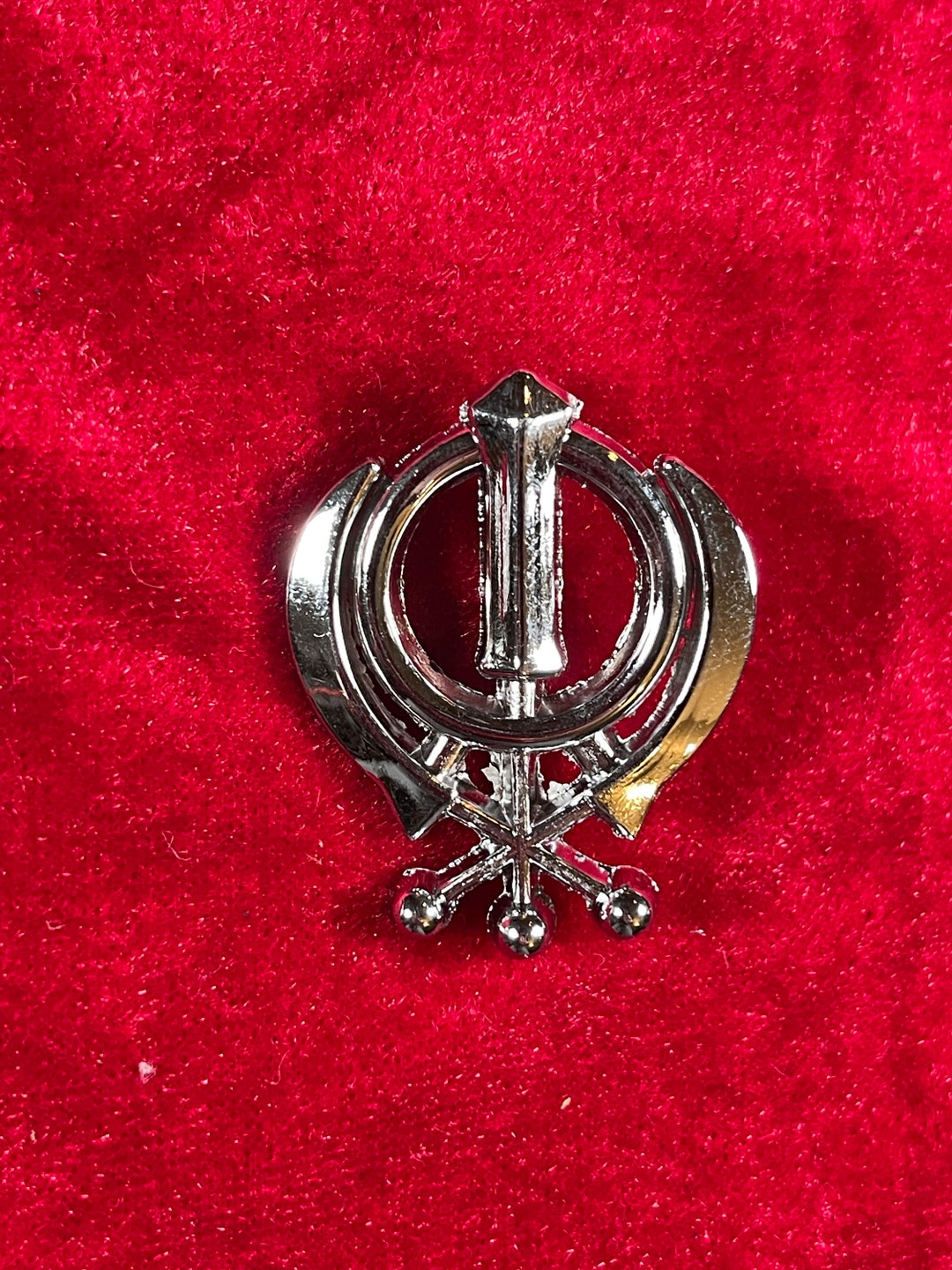 Khanda, Dumala Shastar, Dumala Shingar, Stainless Steel Khanda Pin ...