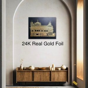 Handmade 24K Real Gold Foil Art, the Golden Temple, Siri Darbar Sahib ...