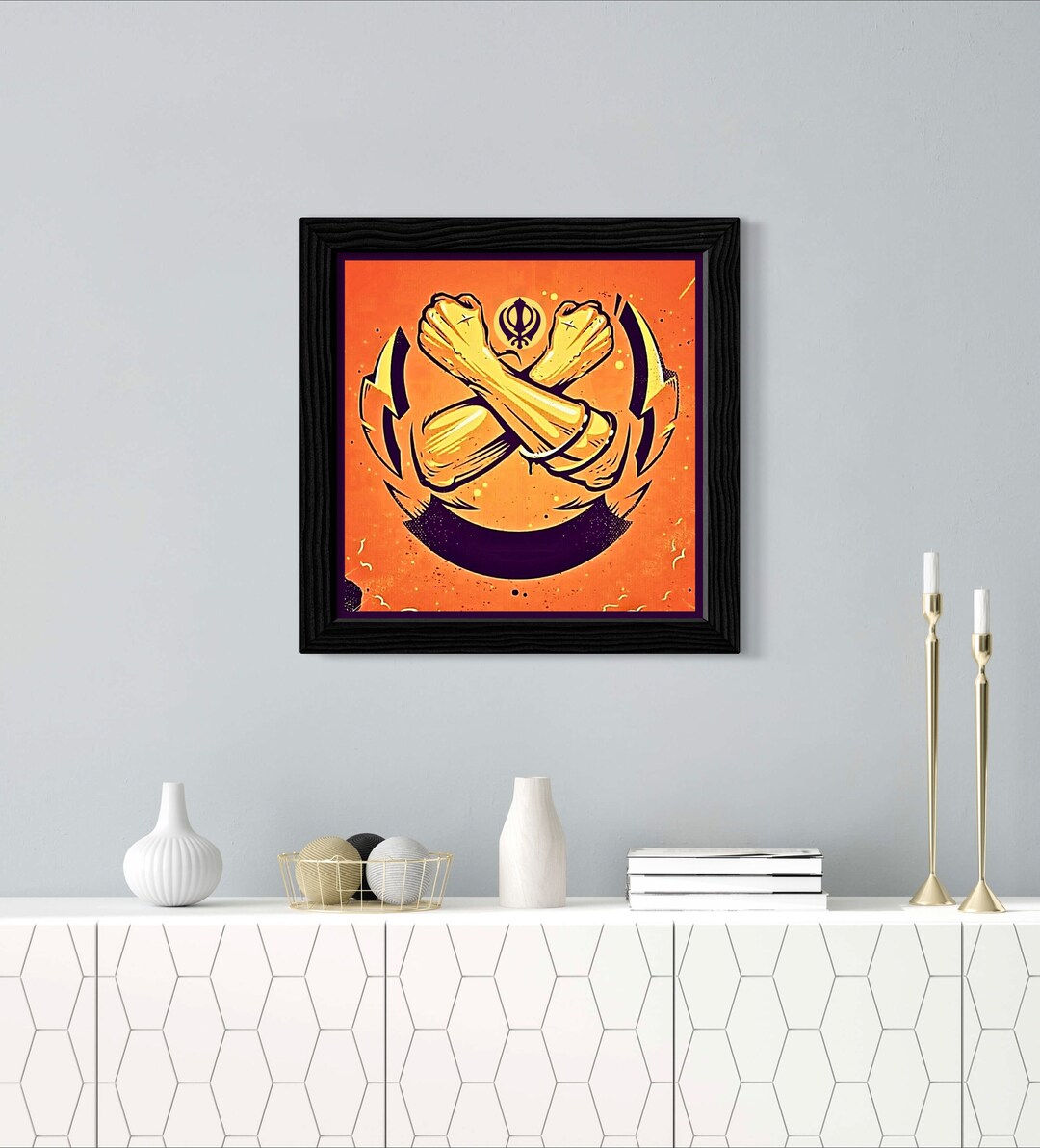Khanda, Digital Art, Sikh Poster, Download and Print, Khanda Wall ...
