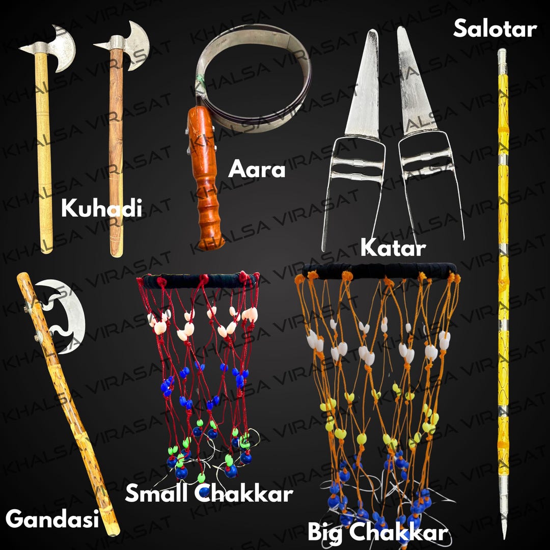 Gatka Set of 9 Items, Chakar, Sikh Gatka Accessory, Sikh Martial Art ...