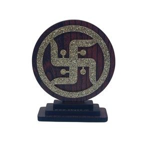 Hindu Car Dashboard Accessories Swastika Symbol, Wood Piece With ...