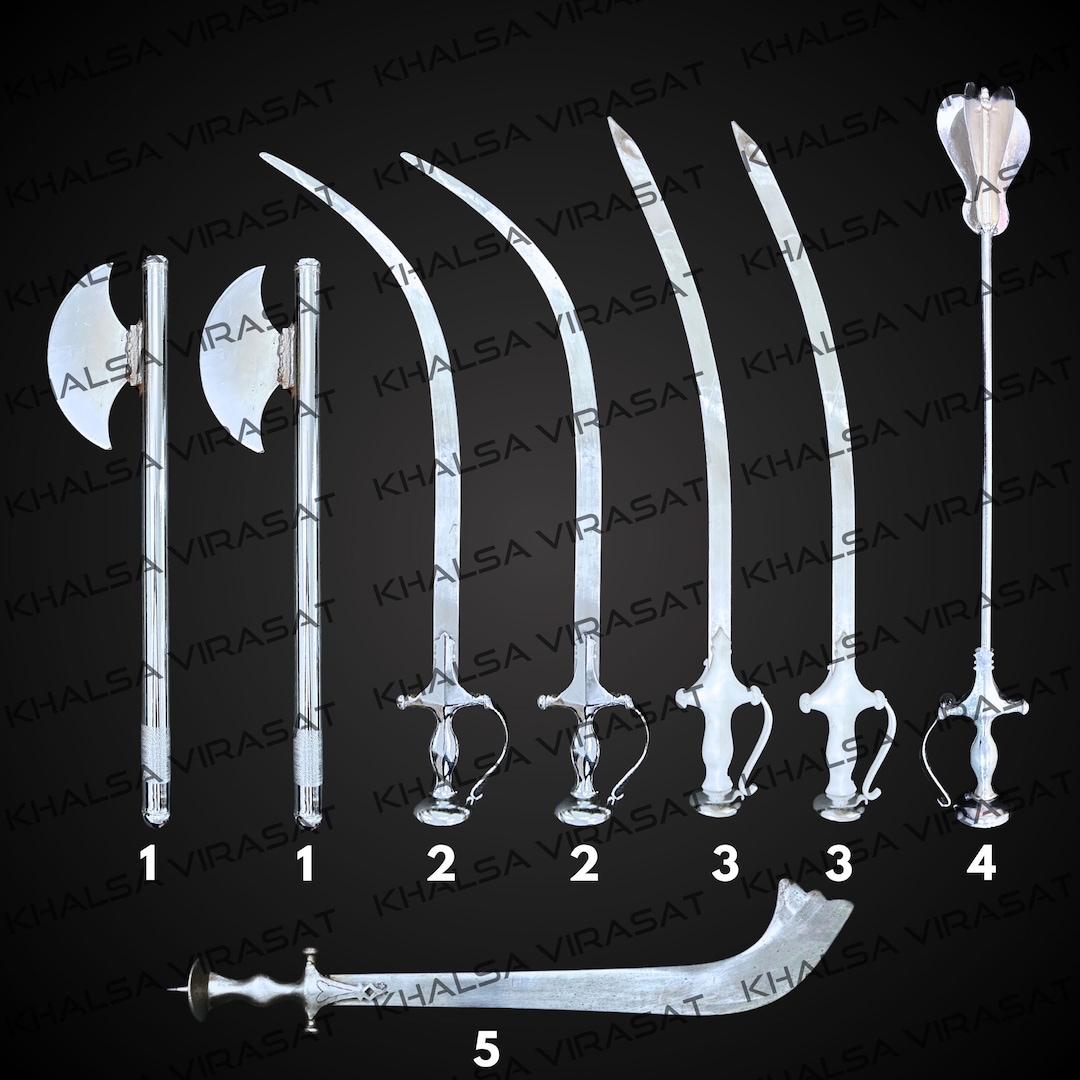 Gatka Kirpan Set of 8 Items, Sikh Gatka Accessory, Sikh Martial Art ...