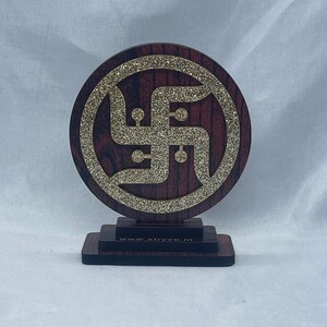 Hindu Car Dashboard Accessories Swastika Symbol, Wood Piece With ...
