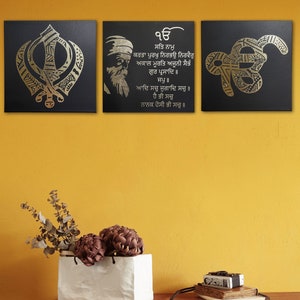 Guru Nanak Dev Ji, Mool Mantar, Khanda, Ek Onkar Mandala, Set of Three ...