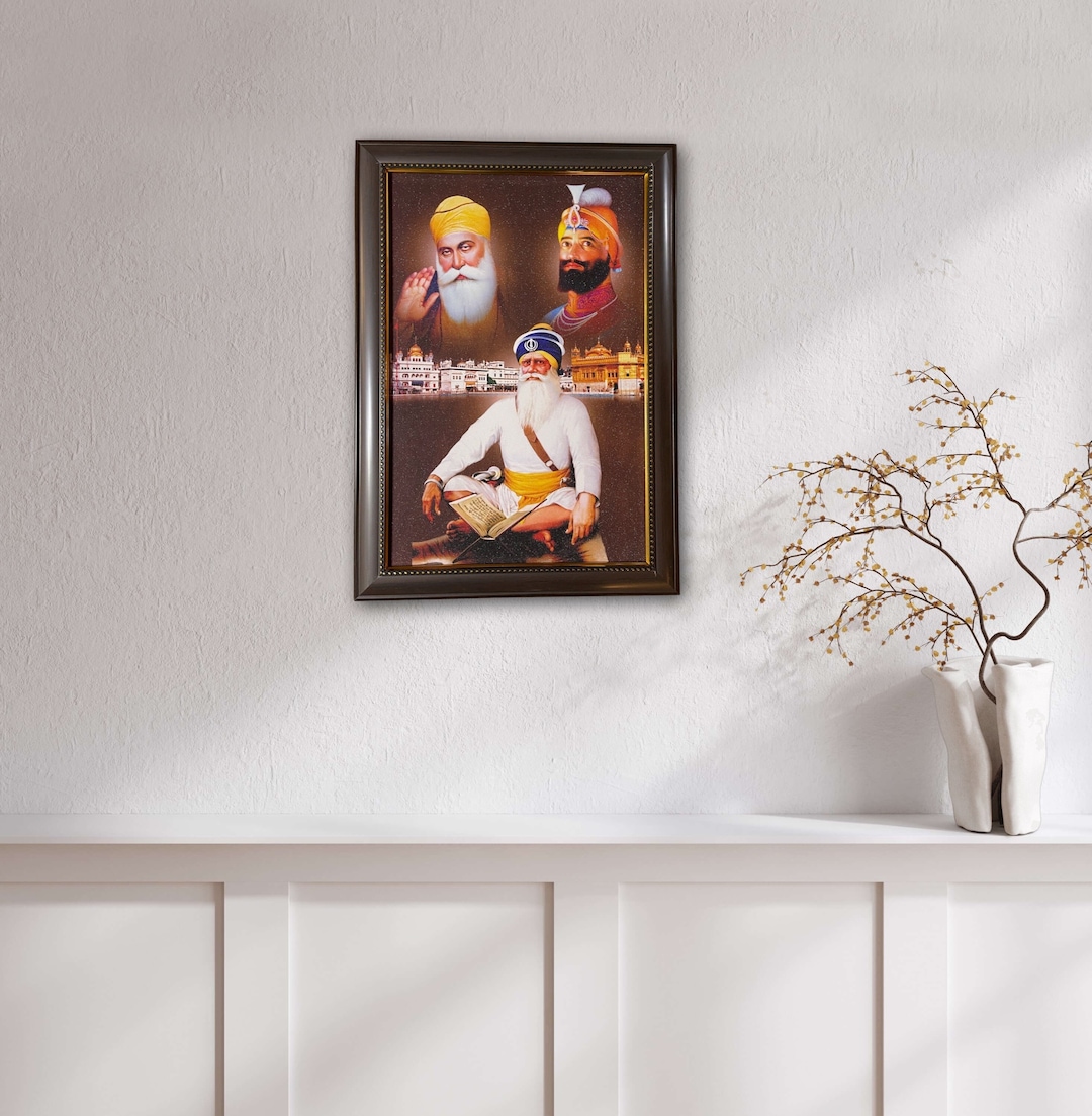 Shaheed Baba Deep Singh Ji, Sikh Gurus, the Golden Temple, Wall Hanging ...