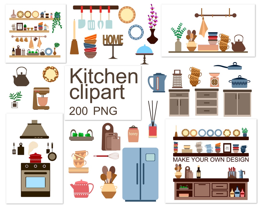 Kitchen PNG Clipart Set Instant Download Kitchen Furniture - Etsy UK
