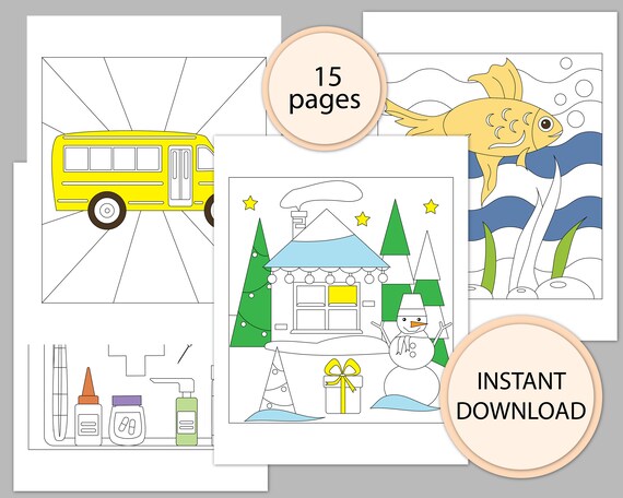 Digital Coloring Pages Kids Printable Coloring Pages Instant - Etsy