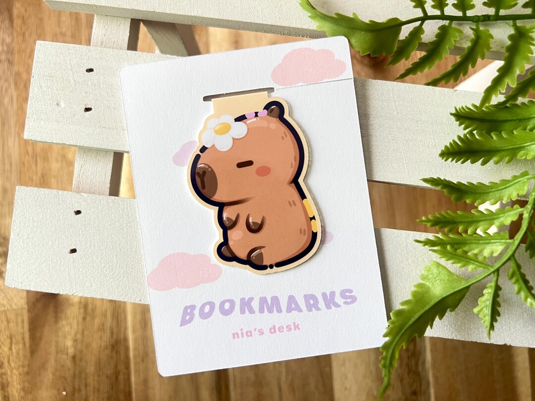 Capybara Magnetic Bookmark | Cute Magnetic Bookmark | Page Saver | Book ...
