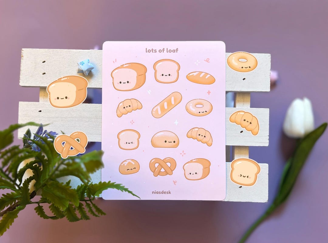 Lots of Loaf Sticker Sheet | Bread & Toast Stickers | Food Stickers ...
