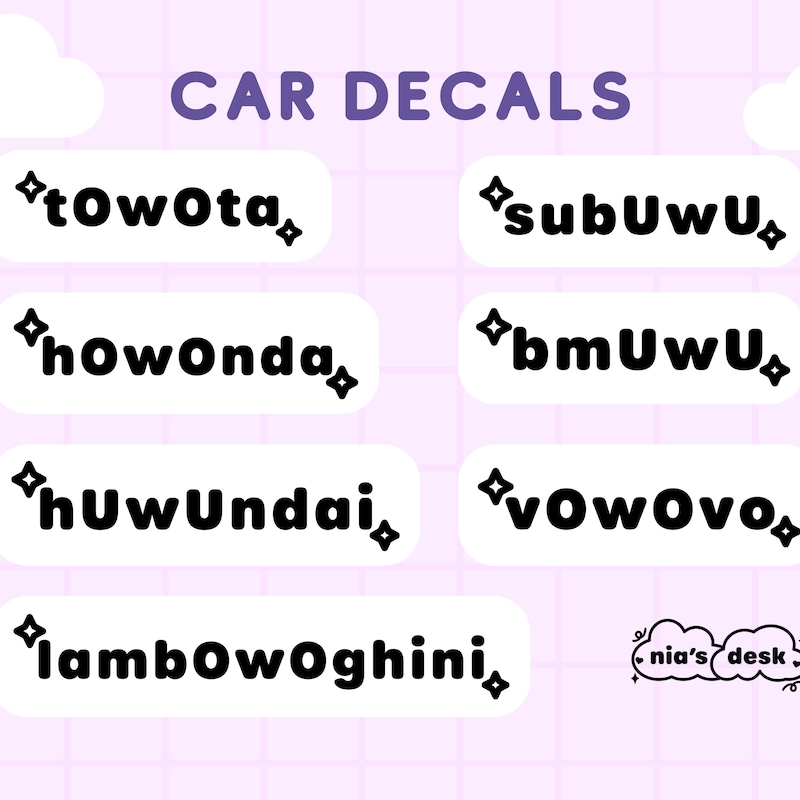 Uwu Car - Etsy