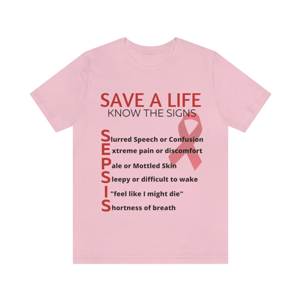 Sepsis Awareness - ADULT Unisex Jersey Short Sleeve Tee - Etsy