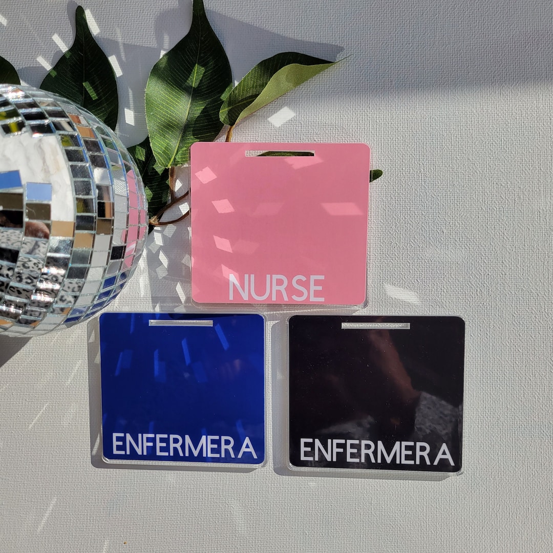 ENFERMERA Bilingual Badge Buddy Horizontal Acrylic Latina - Etsy