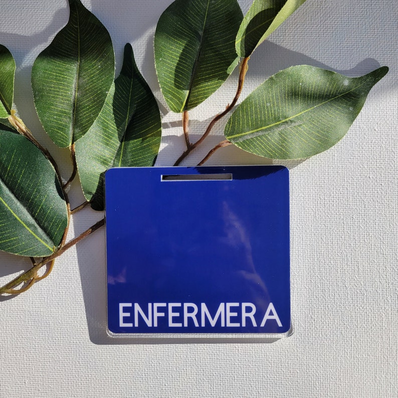 ENFERMERA Bilingual Badge Buddy Horizontal Acrylic Latina - Etsy