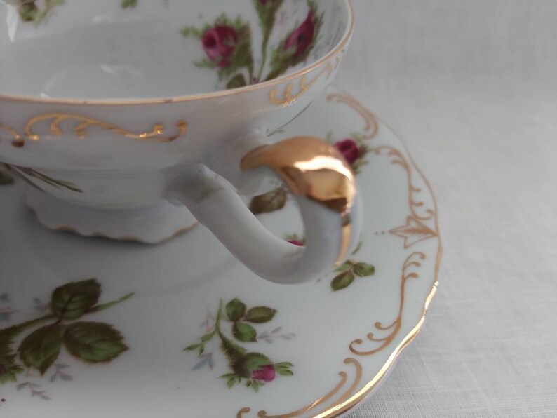 Vintage Saji Made in Japan Fancy China Teacup and Saucer Roses With ...