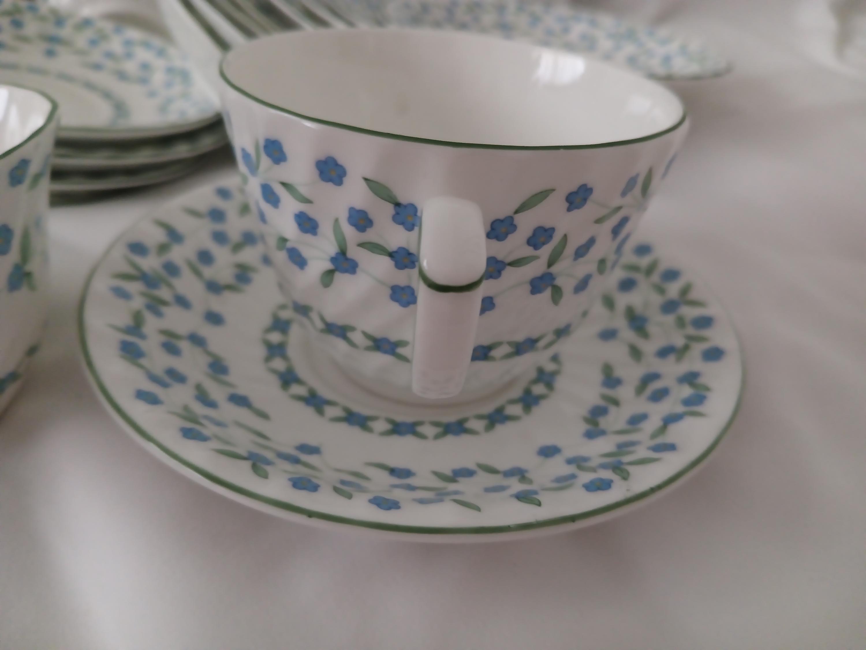 Vintage Aynsley Forget Me Not Tea Cups and Saucer Blue White Flowers ...