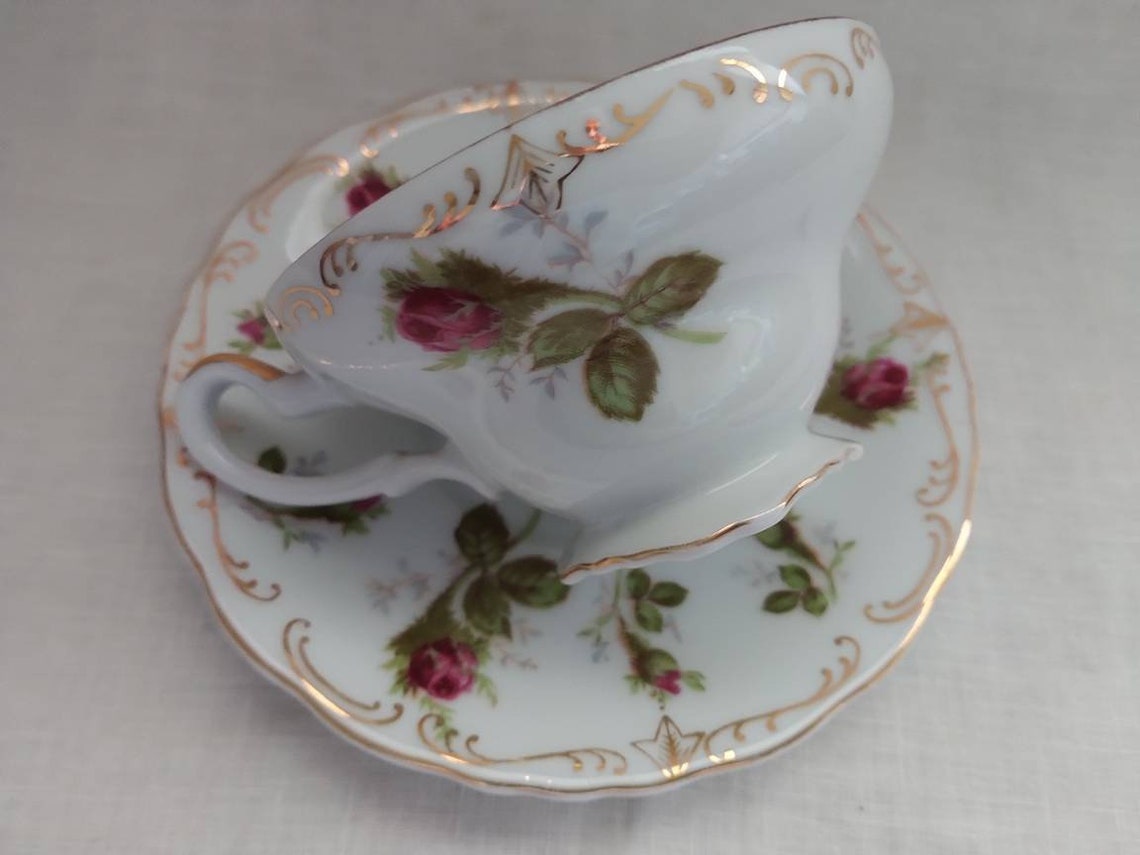 Vintage Saji Made in Japan Fancy China Teacup and Saucer Roses With ...