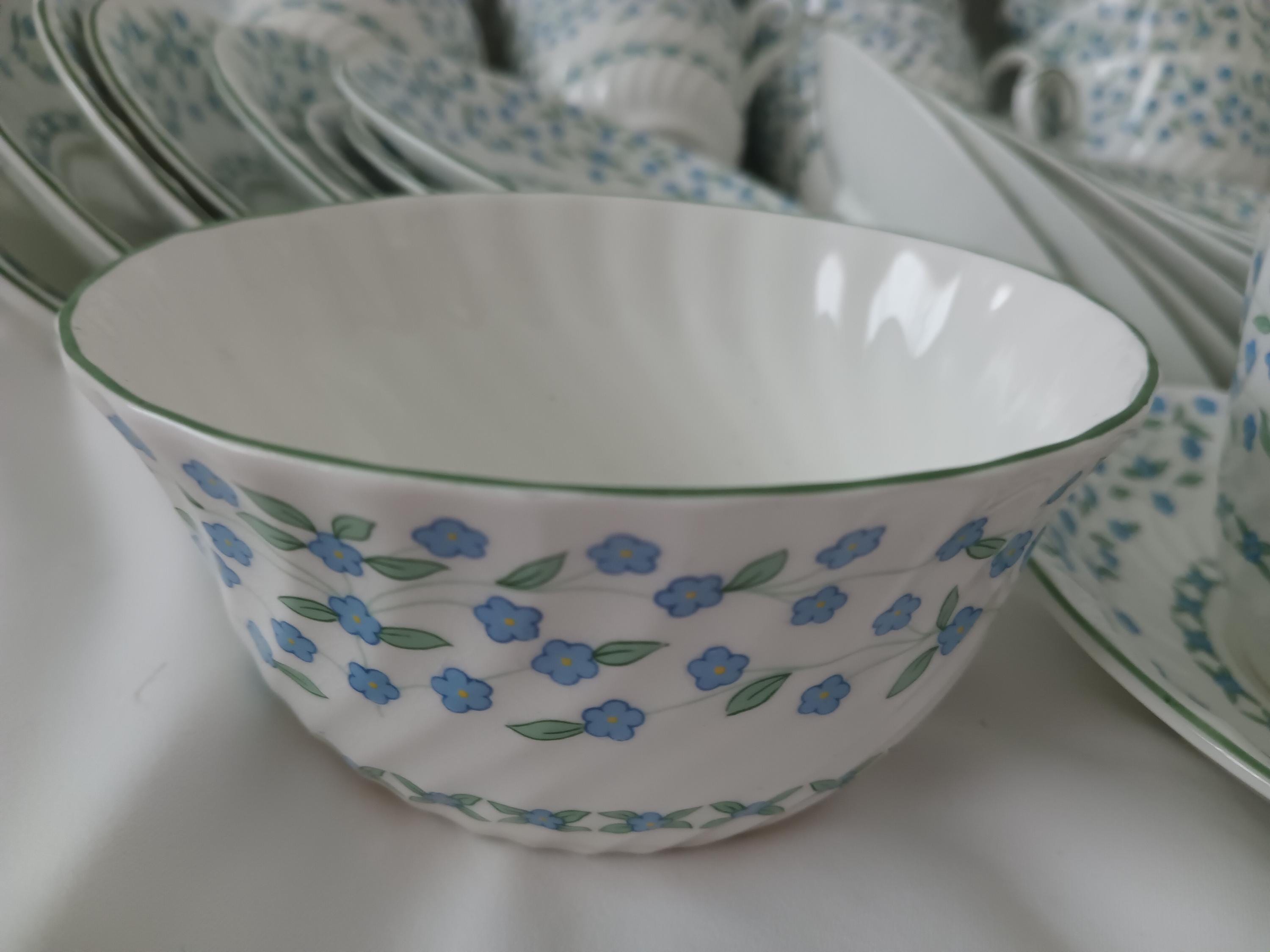 Vintage Aynsley Forget Me Not Tea Cups and Saucer Blue White Flowers ...