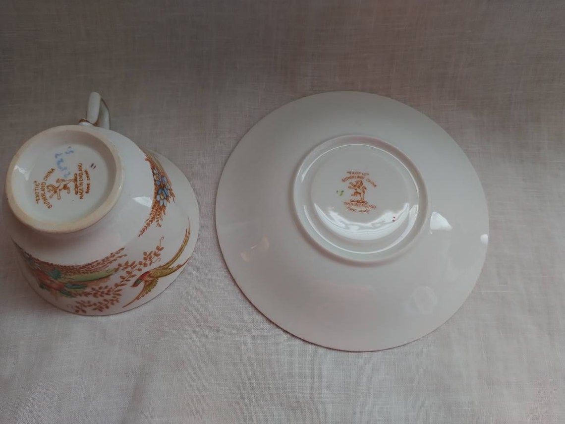 Vintage Sutherland China "exotic" Pattern Teacup and Saucer, Asian ...