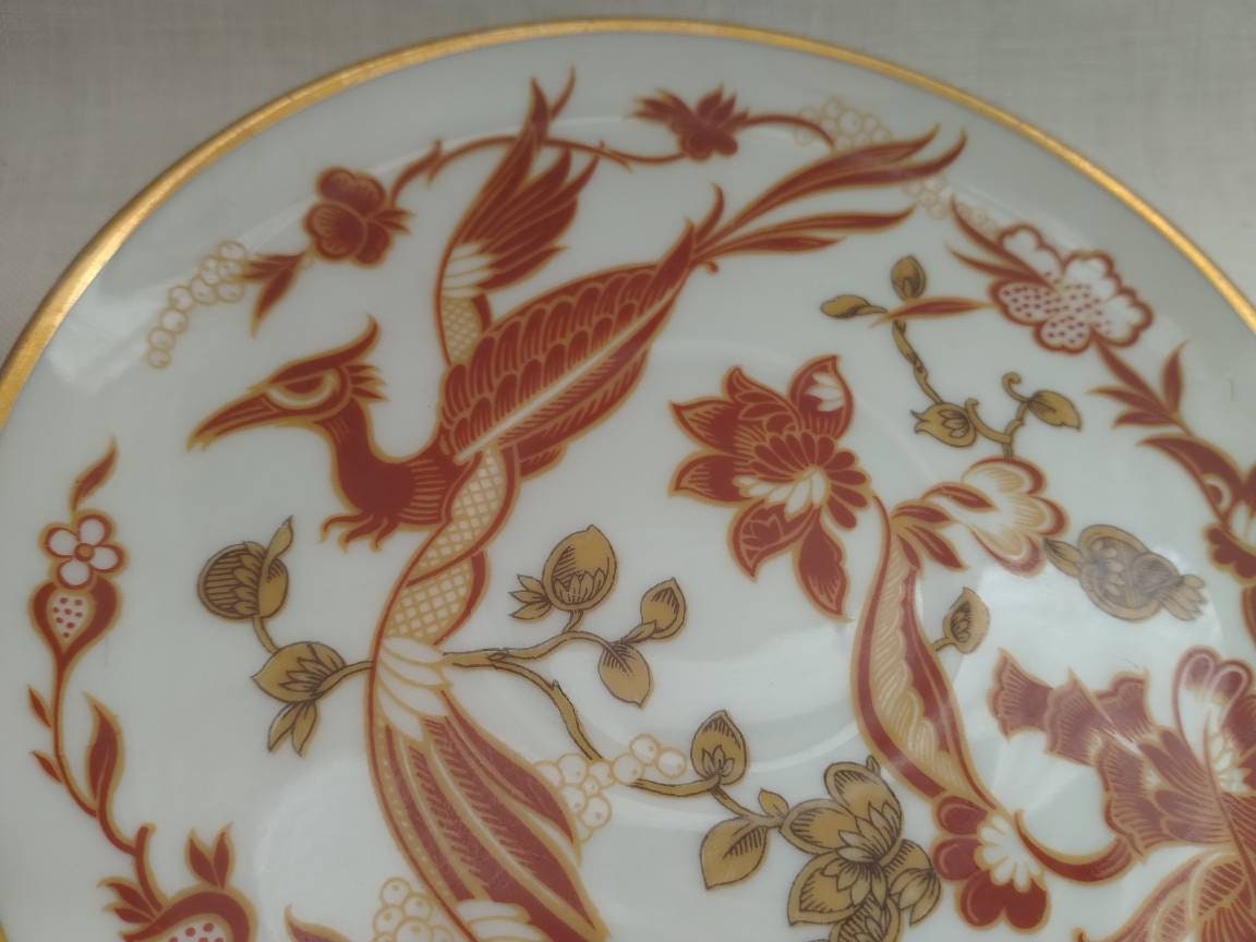 Antique Rosenthal Bavaria Rust Orange Red White Gold Trim With Flowers ...