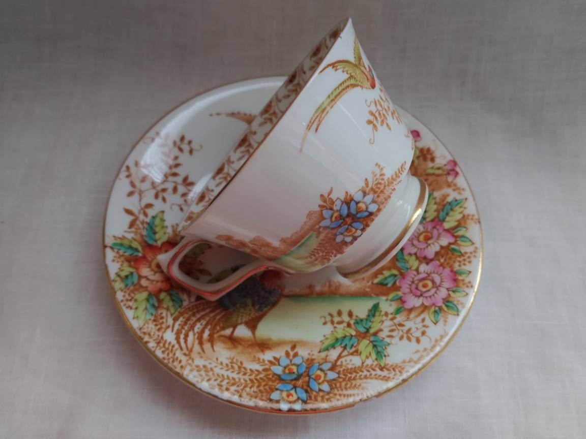 Vintage Sutherland China "exotic" Pattern Teacup and Saucer, Asian ...