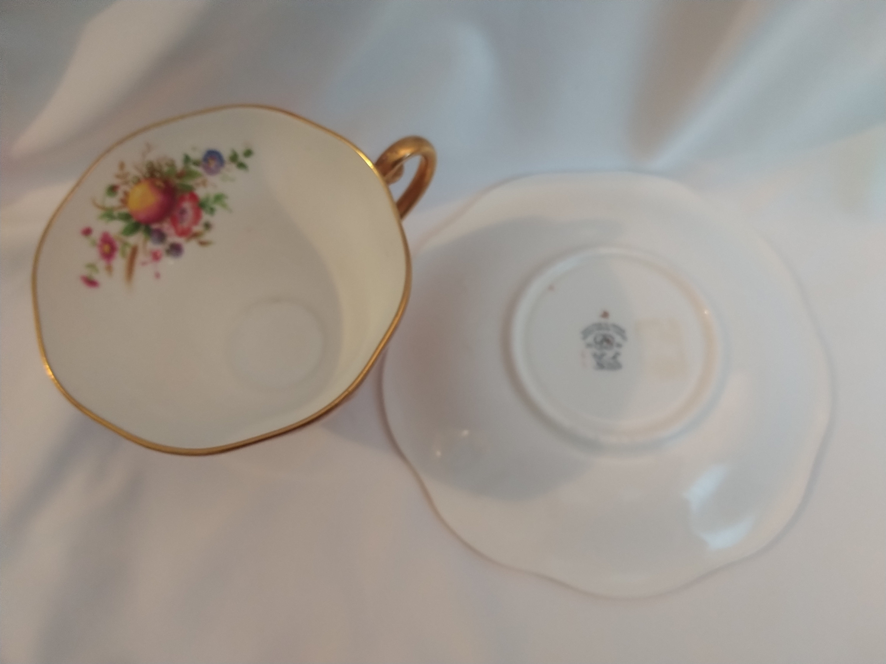 Vintage EB Foley Bone China Footed Tea Cup and Saucer Pink Floral and ...