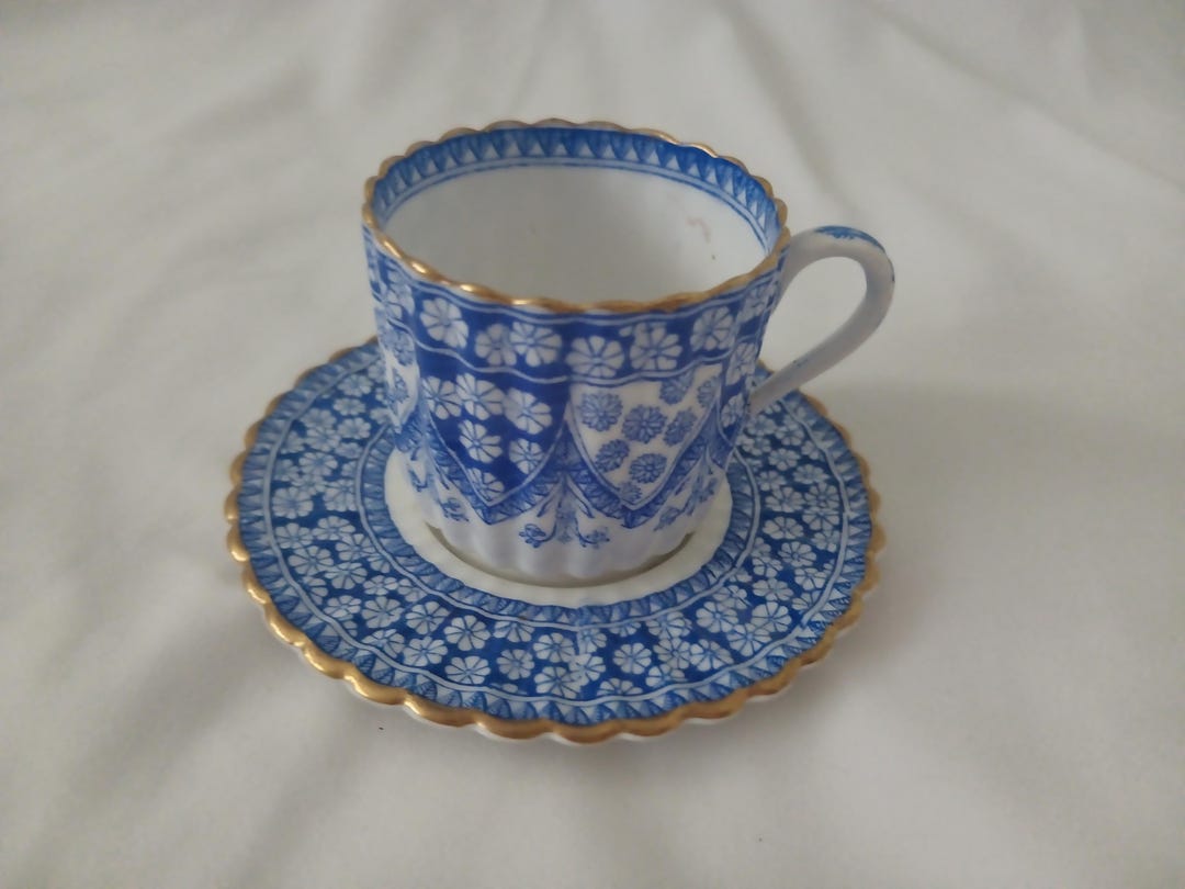 Antique 1885 Copeland Spode Blue Primrose Coffee Exspreso Cup and ...