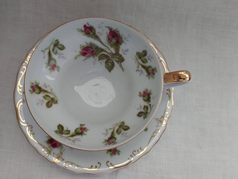 Vintage Saji Made in Japan Fancy China Teacup and Saucer Roses With ...