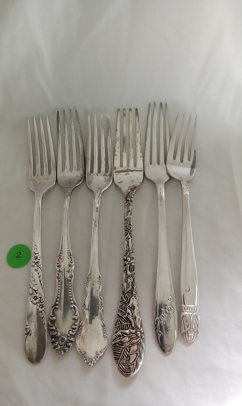 Mismatched Silverplate Forks Set of 6 Flatware/vintage & Antique ...